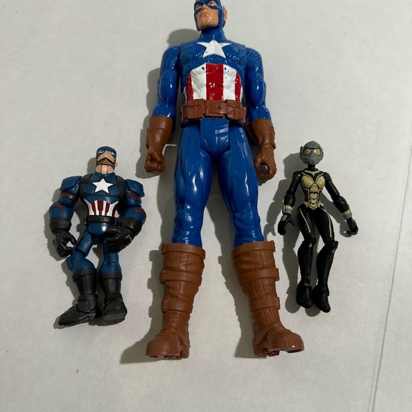 Toys | Captain America Action Figure Set Blue Red Brown | Poshmark